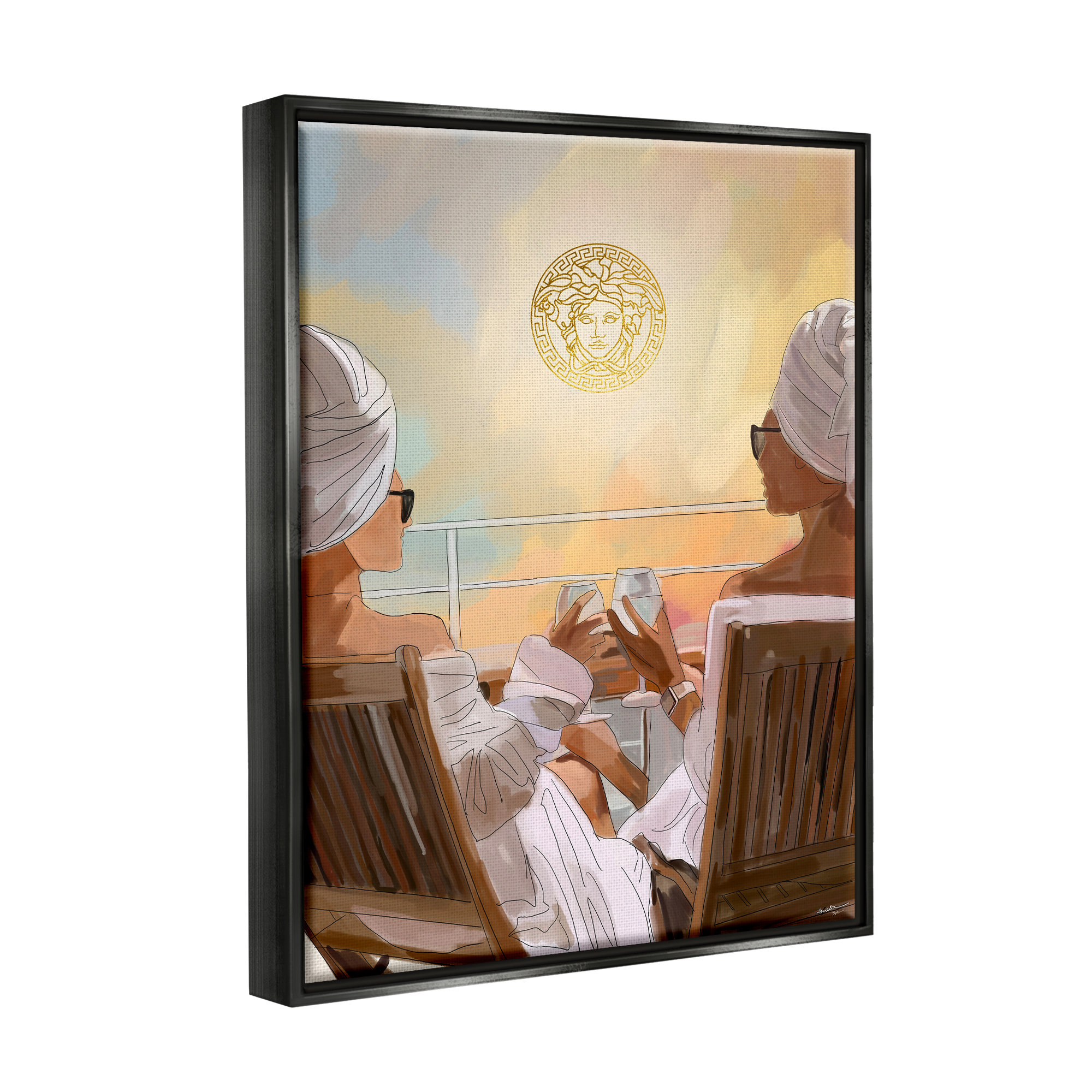 Rosdorf Park® Summer Glam Women Framed Floater Canvas Wall Art Design ...