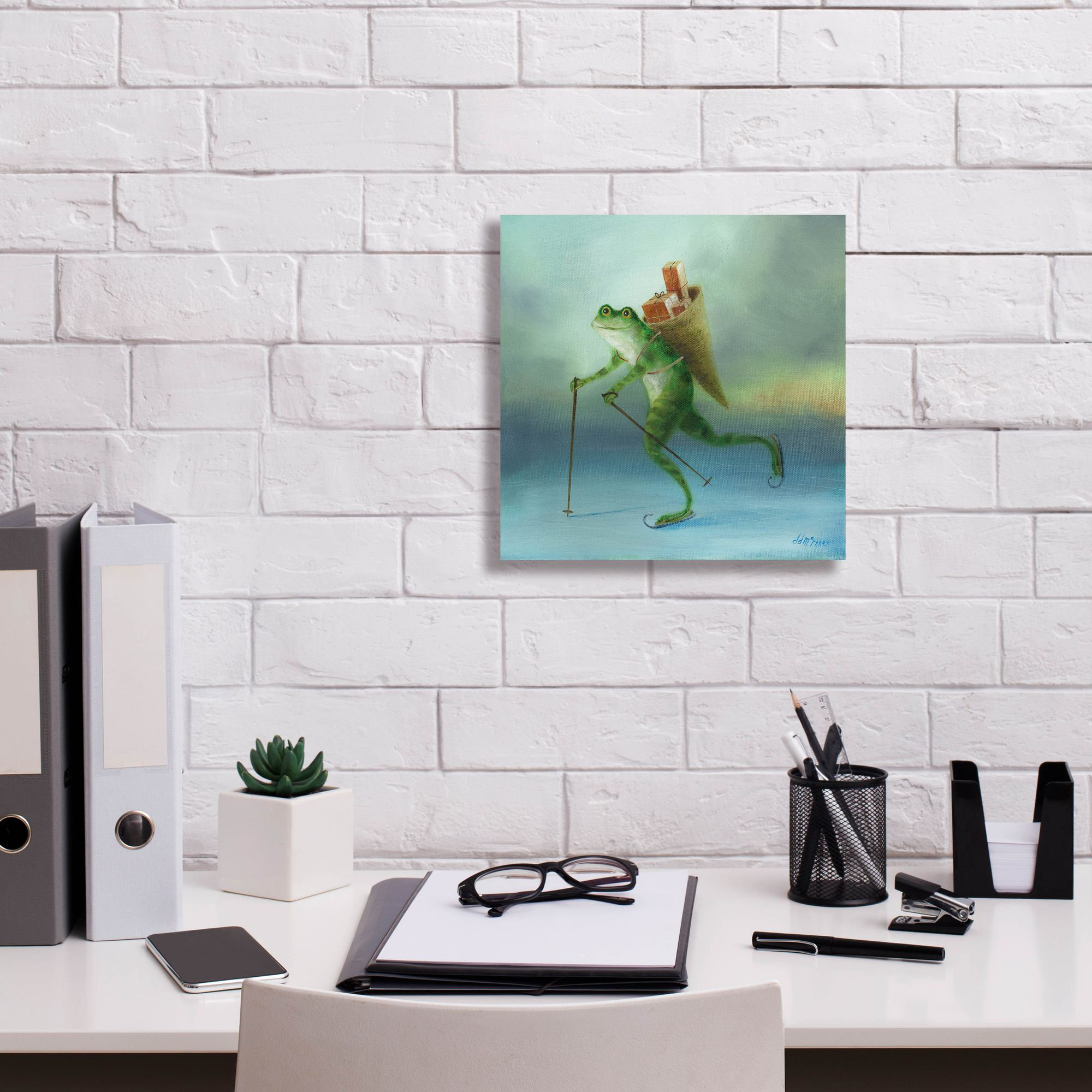Trinx Ariahna The Yuletide Frog' By Dd Mcinnes, Canvas Wall Art | Wayfair