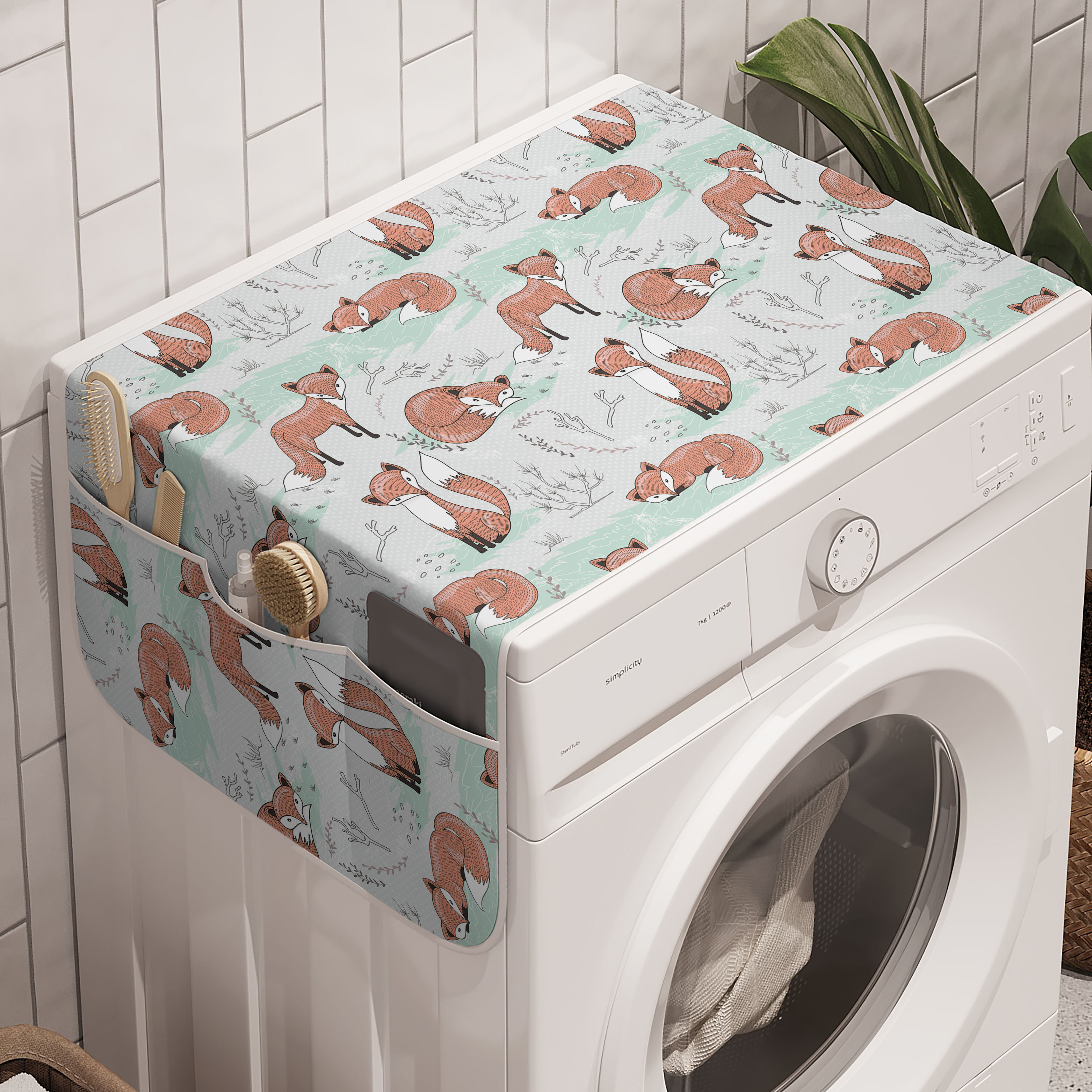 East Urban Home Fox Washing Machine Organizer Pack of 2 47" x 18.5 ...