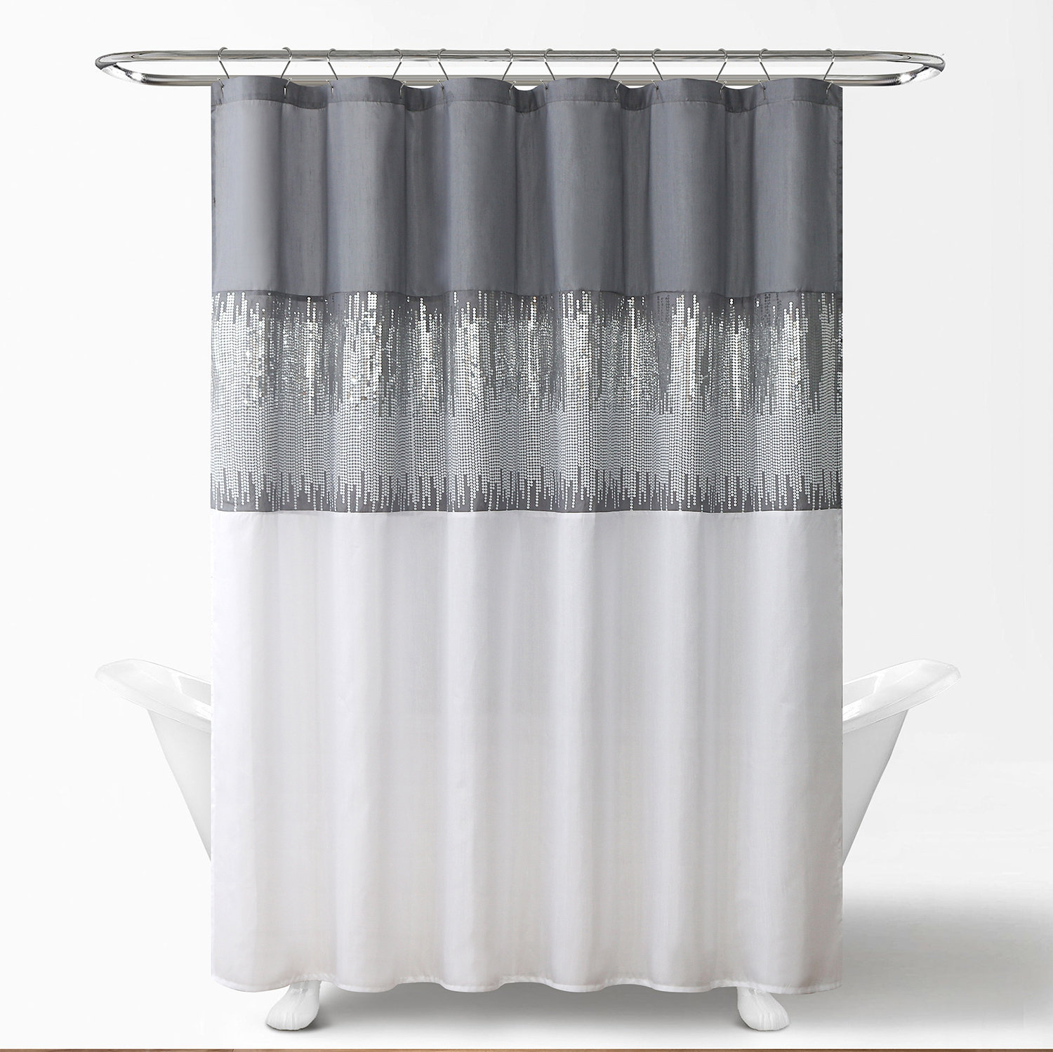 Ebern Designs Glitter Sequin Shower Curtains For Bathroom | Wayfair