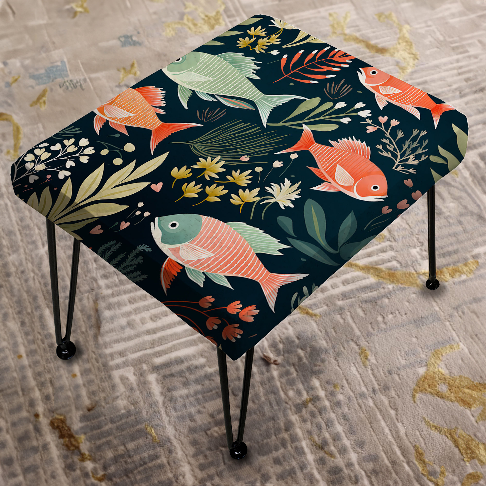Design Art Tropical Fish Fiesta Coastal Pattern - Coastal Rectangle ...