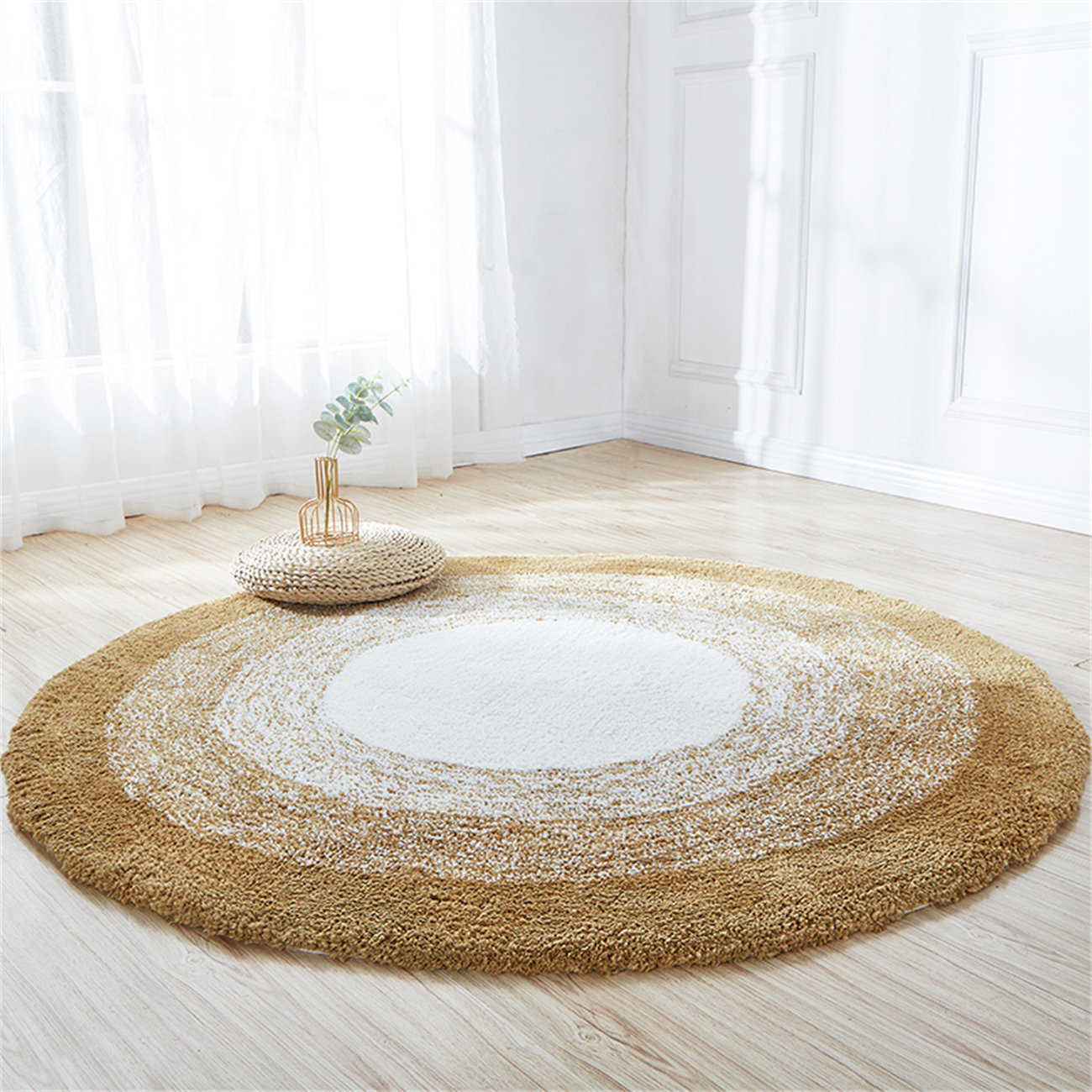 Latitude Run® Premium Round Rug – Luxurious Fluffy Carpet For Sofa ...