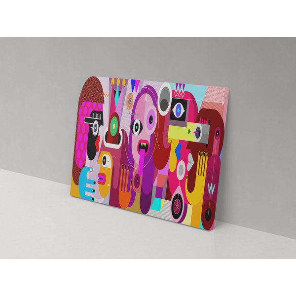Metro Lane Crazy Faces - Wrapped Canvas Painting | Wayfair.co.uk