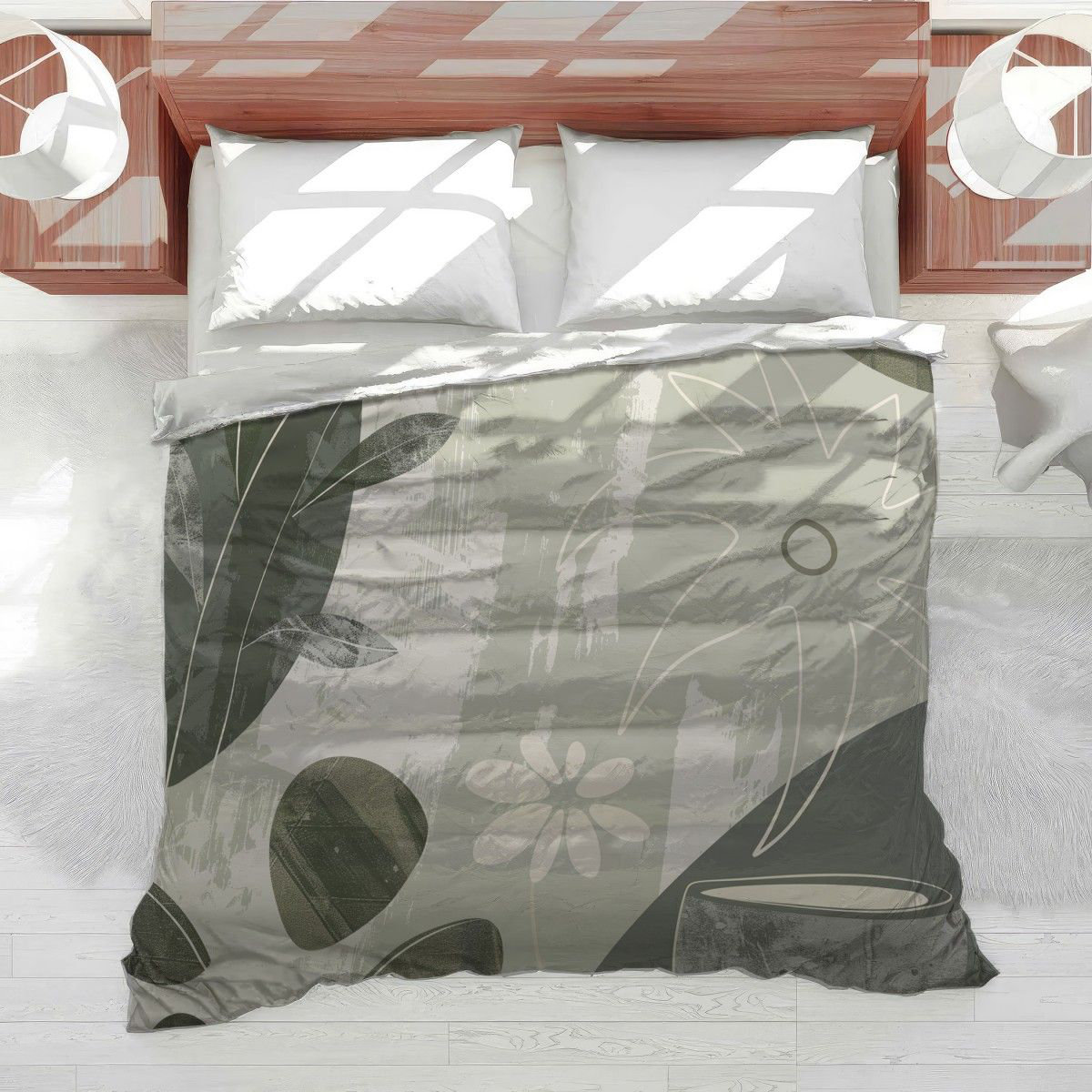 VisionDecor Floral Vines Cool Bedding | Wayfair