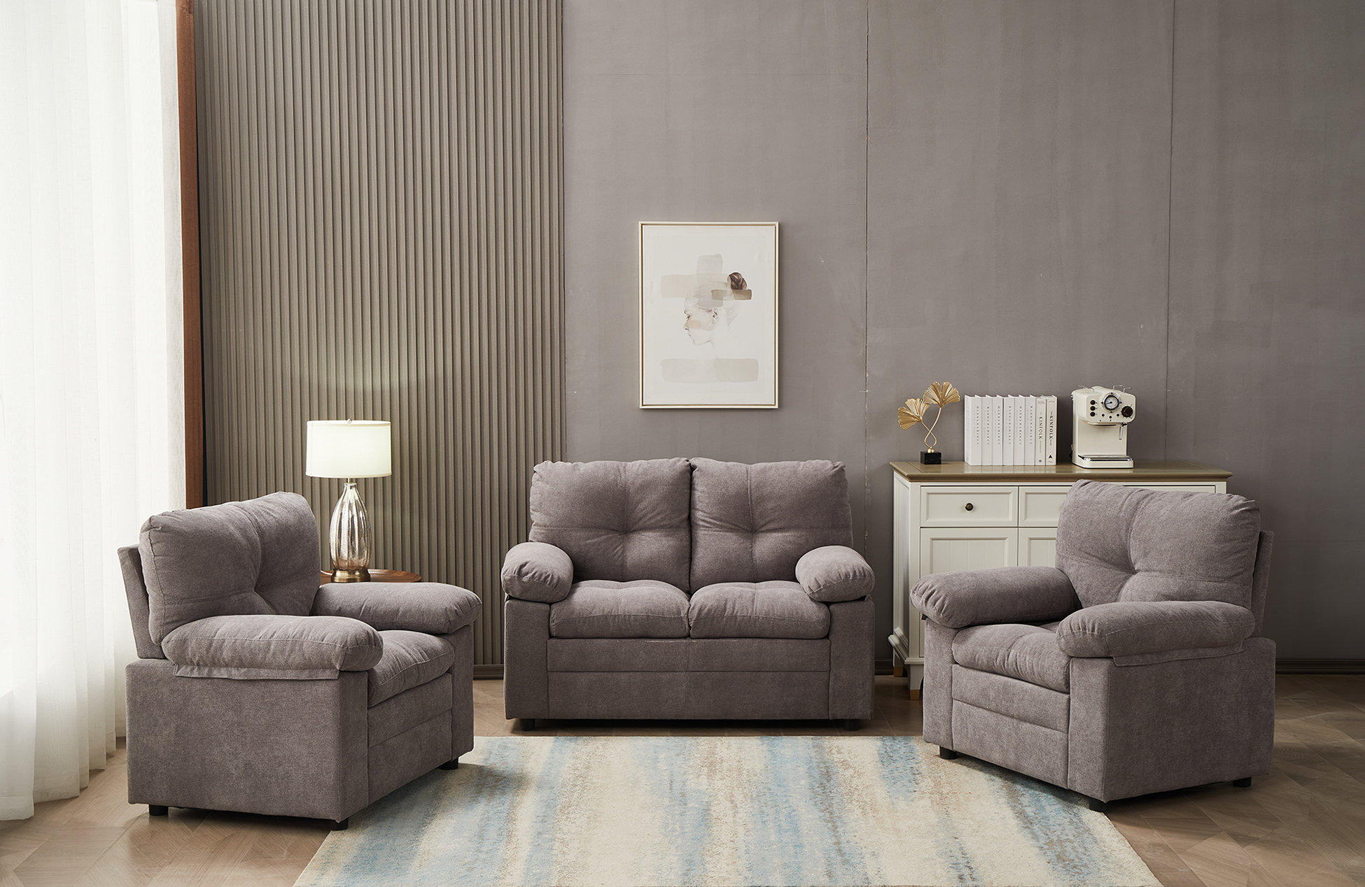 Ebern Designs Nesanel 3 - Piece Living Room Set - Wayfair Canada