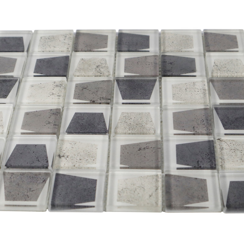 Symple Stuff Taourirt 12" x 12" Beveled Glass Grid Mosaic Wall Tile ...