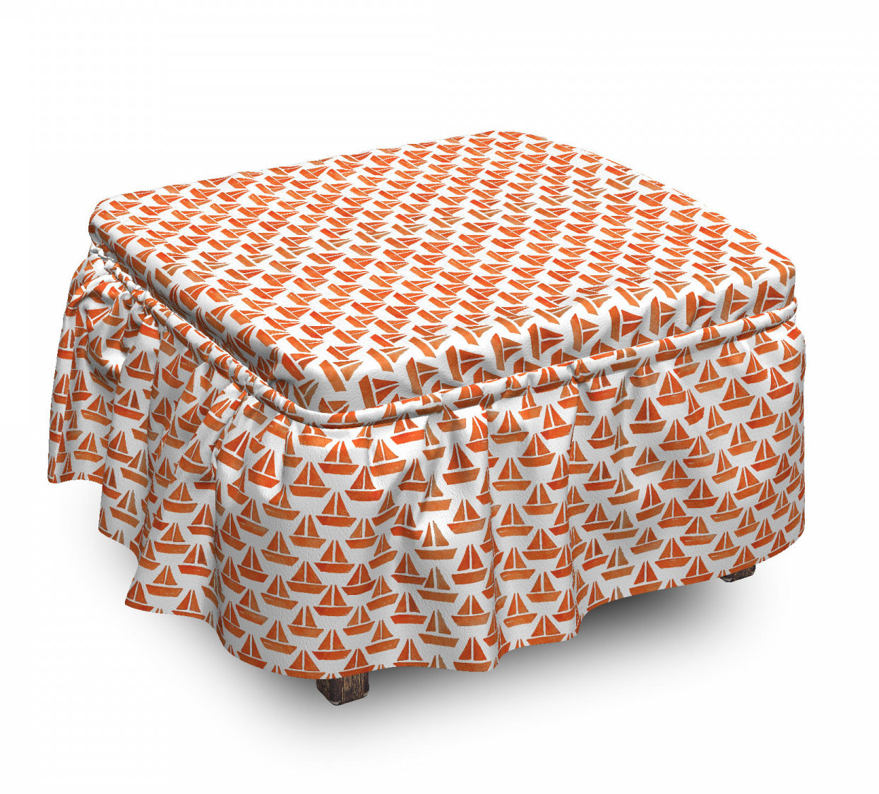 East Urban Home Origami Paper Boat Ottoman Slipcover | Wayfair