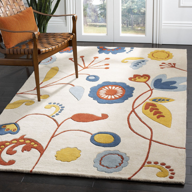 Red Barrel Studio® Soho Hand Tufted Wool And Viscose Floral Rug | Wayfair