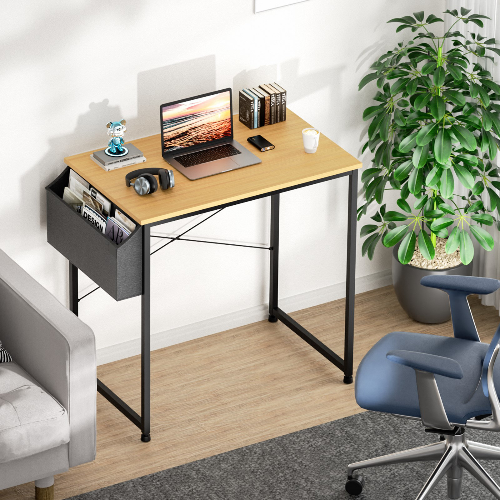 Inbox Zero Modern Office Metal Frame Computer Desk | Wayfair