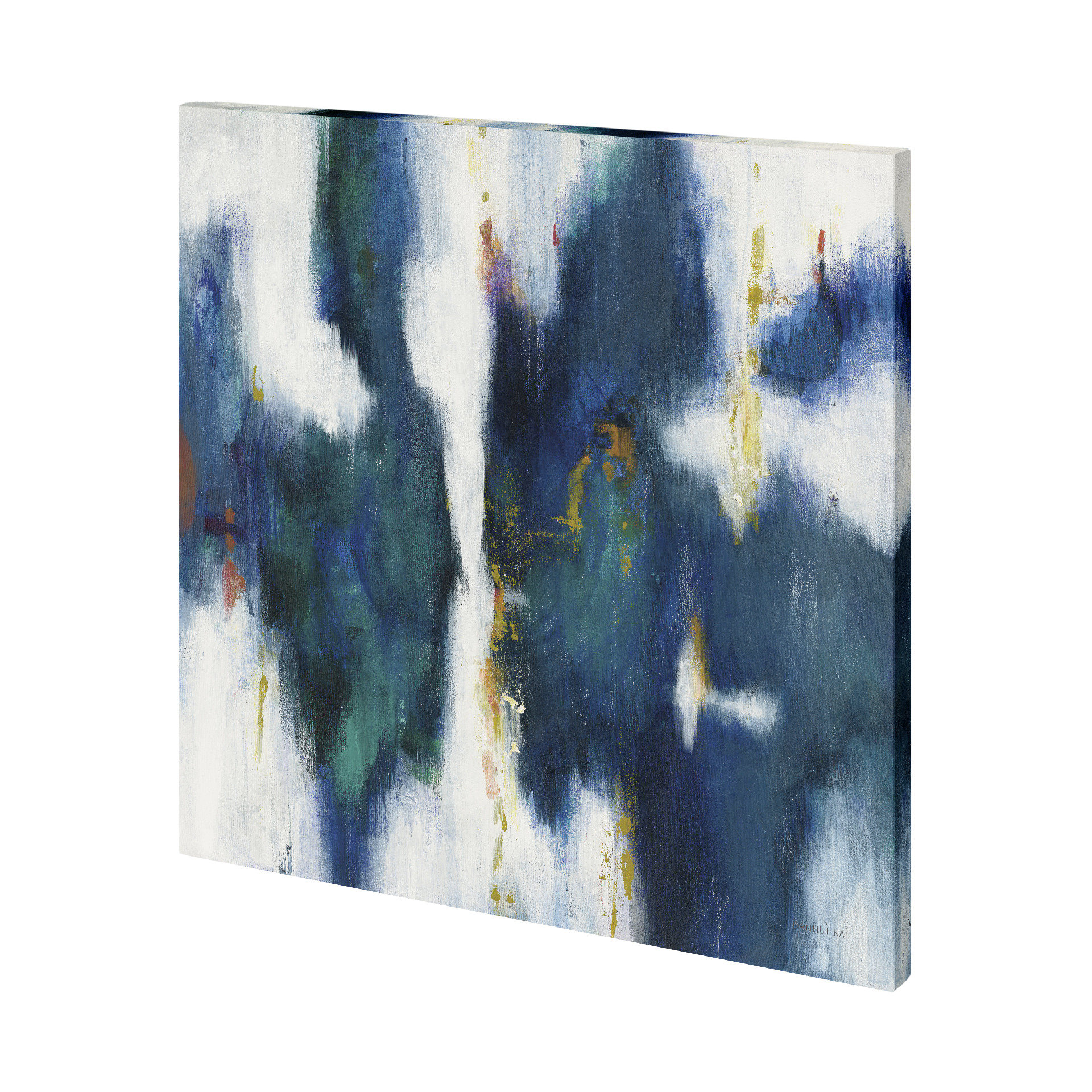 Wrought Studio™ Blue Texture I - Wrapped Canvas Print | Wayfair