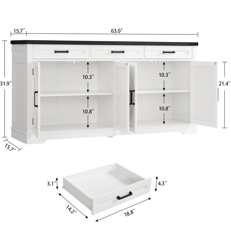 Gracie Oaks Mashala 63 Sideboard | Wayfair