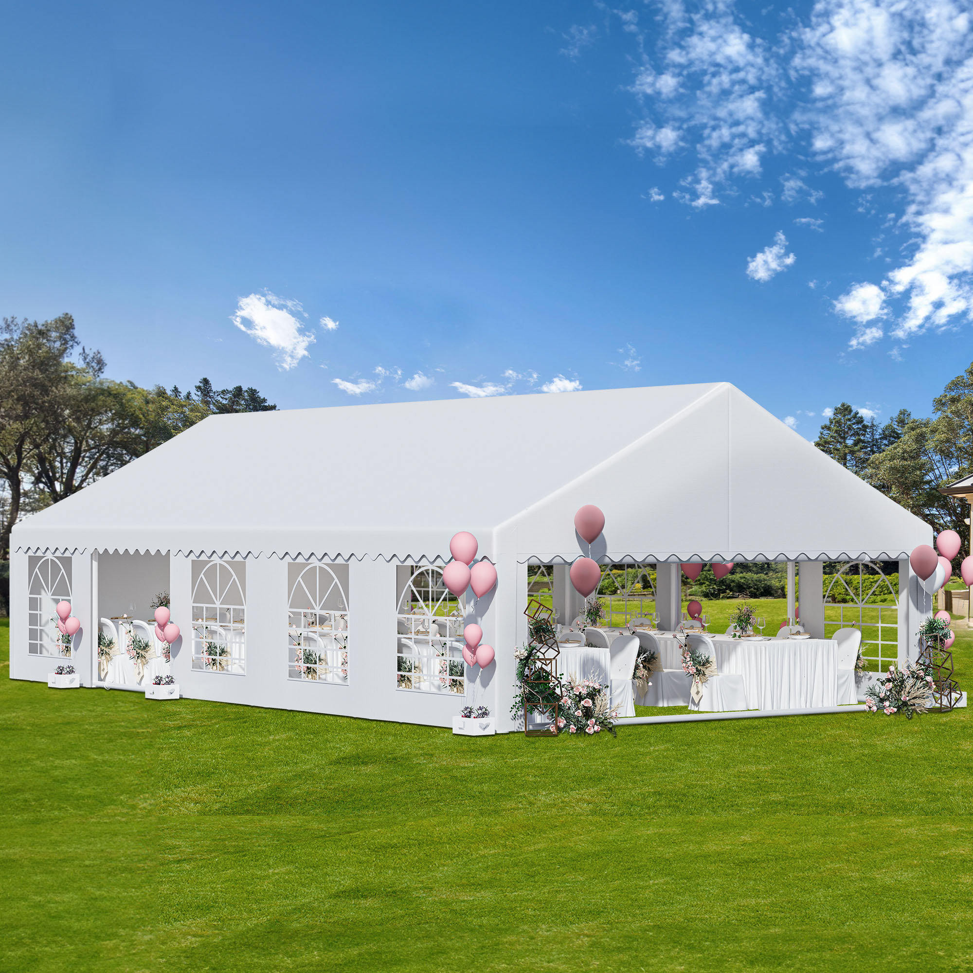 Edrosie Inc 20 Ft. W x 32 Ft. D Vinyl Canopy | Wayfair