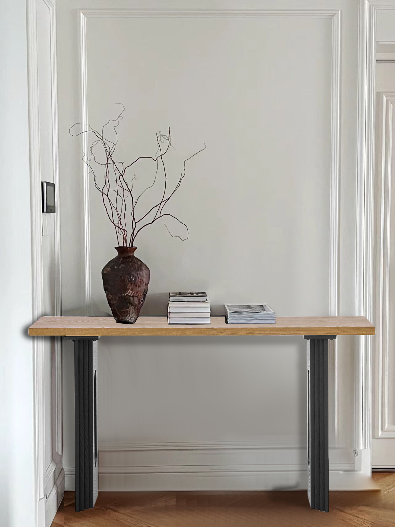 Lark Manor™ 59" Wooden Console Table with Round Hollow Legs,Modern ...