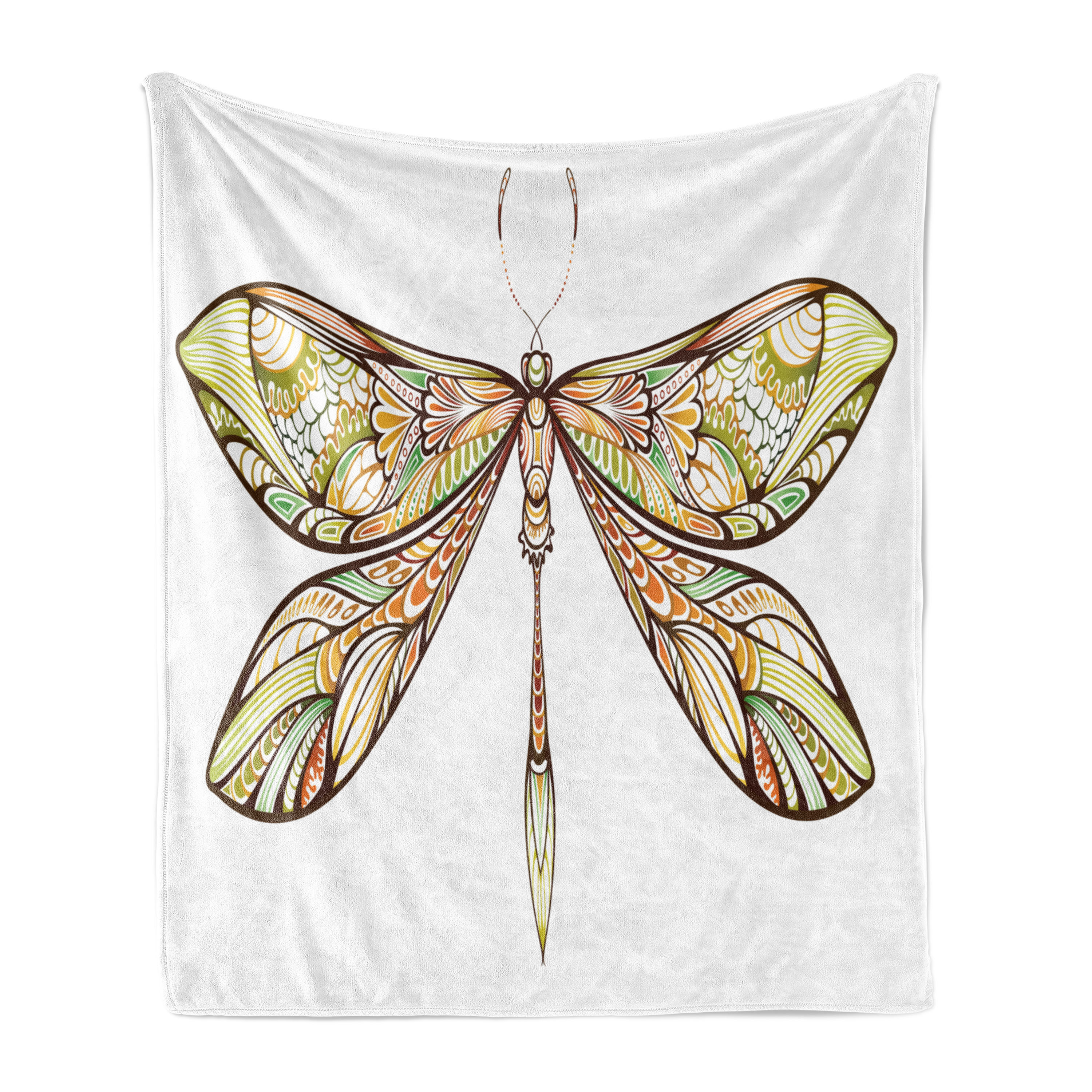 Ambesonne Dragonfly Fleece Throw Blanket Colorful Bug Design Multicolor ...