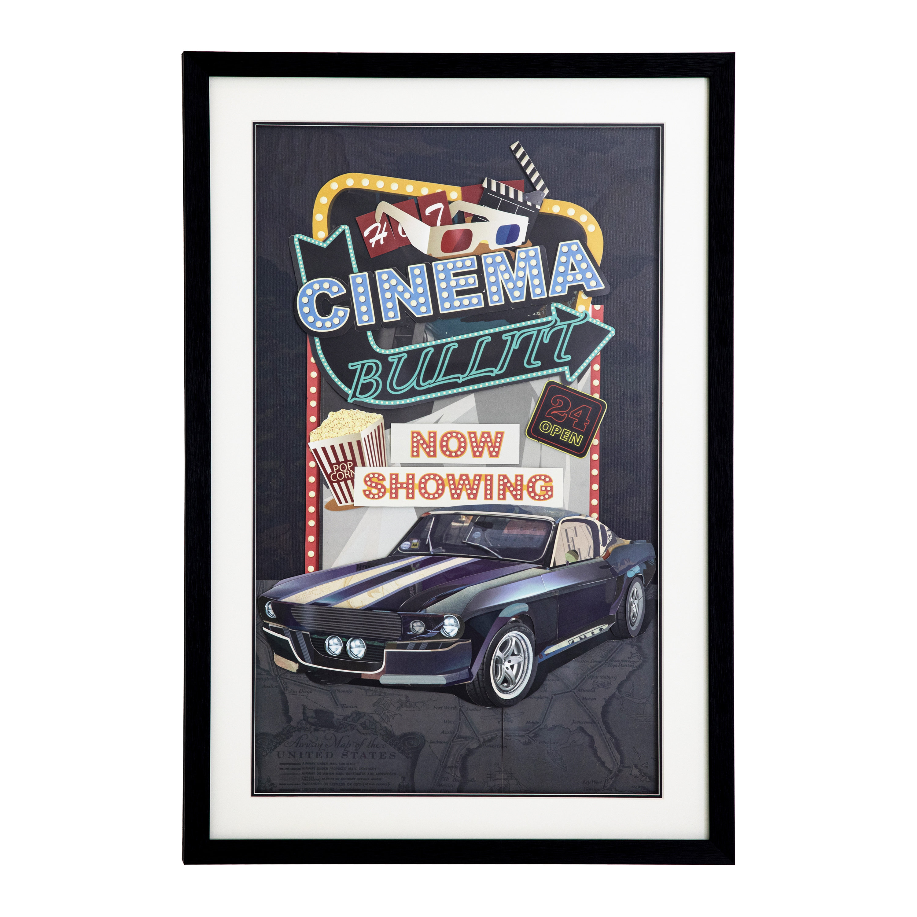 Canora Grey 'Detroit Legends' - 3D Collage, 24"Wx36"H Wall Art, Framed ...