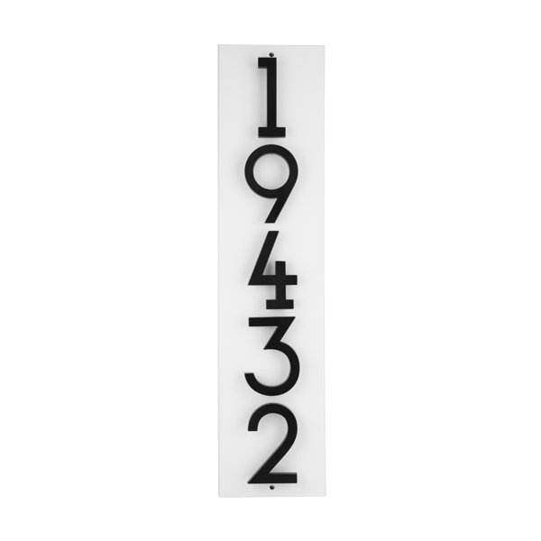 Whitehall Products Floating Stand-Off 5-Number Vertical Sign, White /W ...