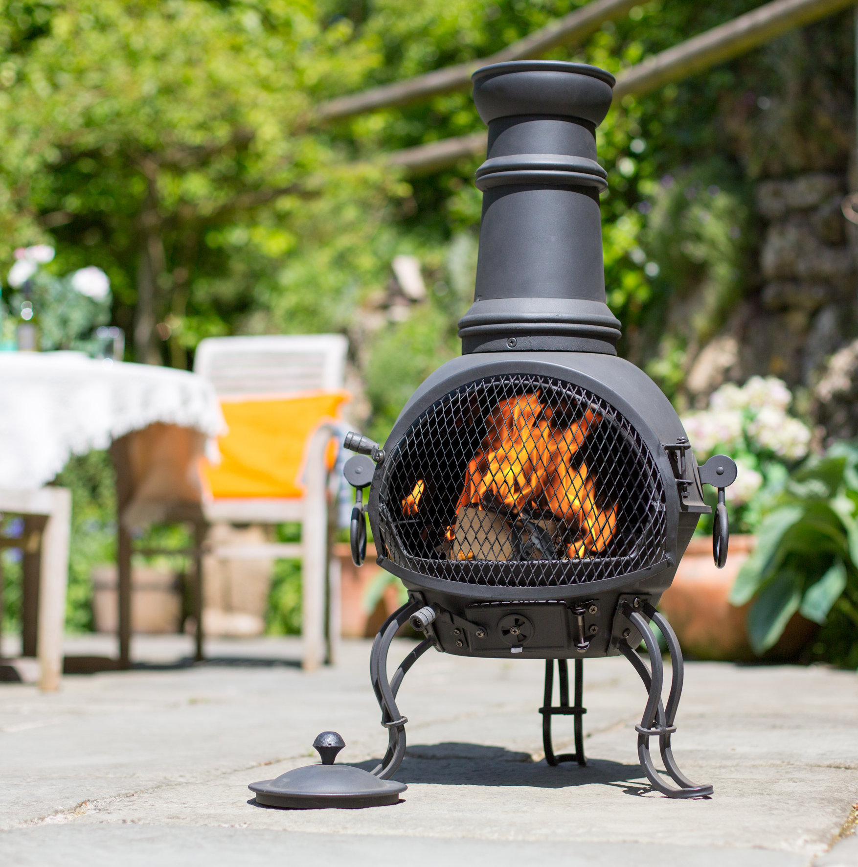 La Hacienda Murcia Medium Steel Chimenea With Grill & Reviews | Wayfair.co.uk