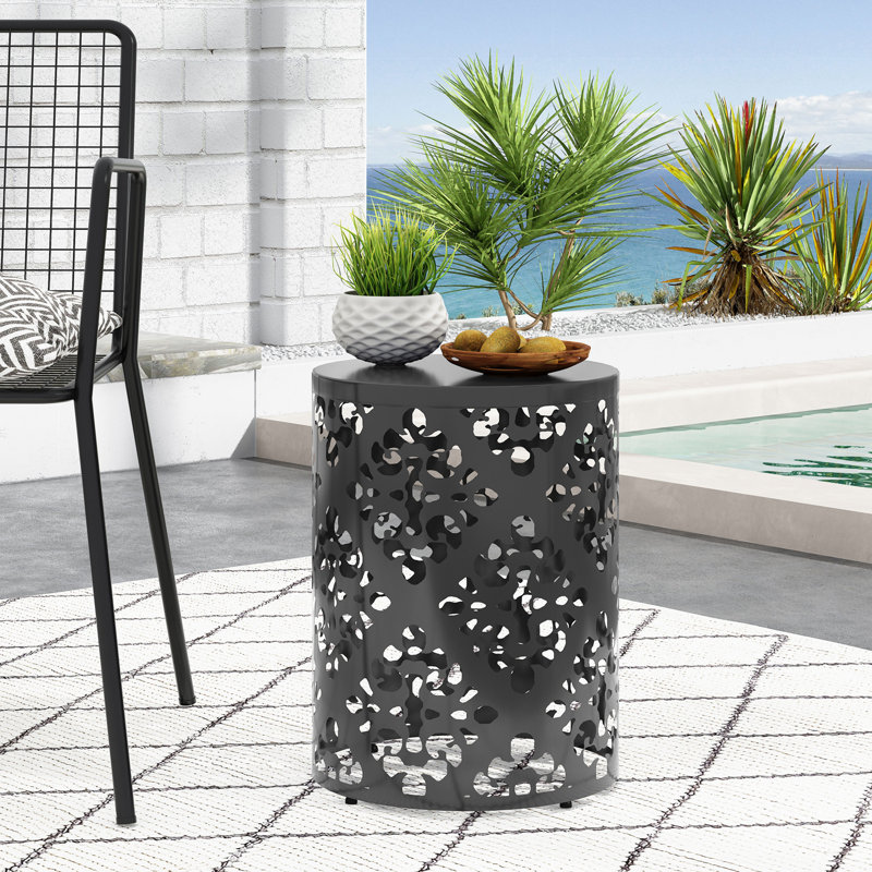 Mercer41 Outdoor Metal end Table -Large | Wayfair