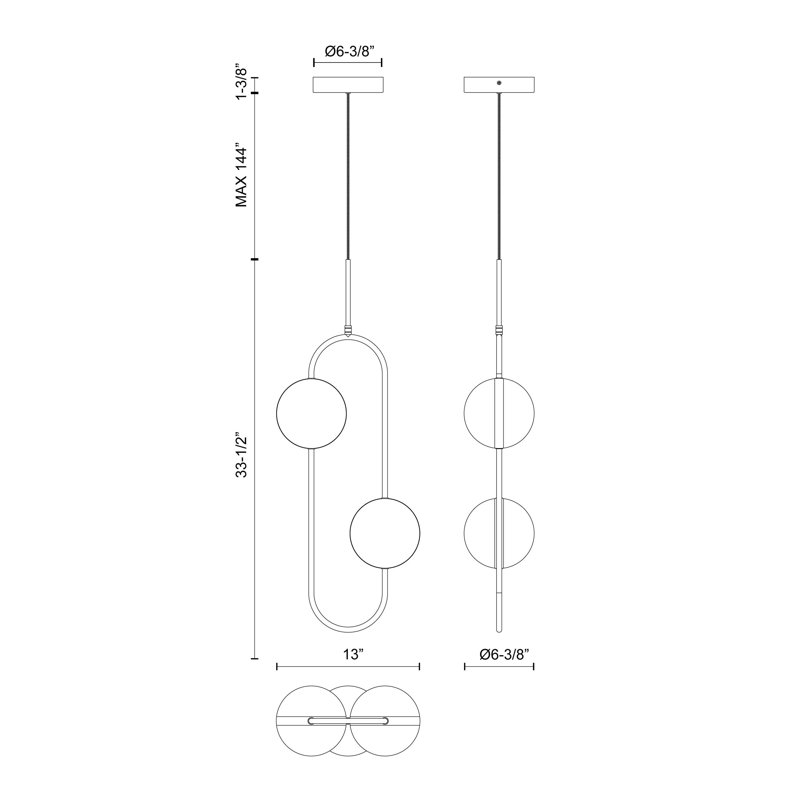 Alora Lighting Tagliato 1 - Light LED Unique/Statement Pendant | Wayfair