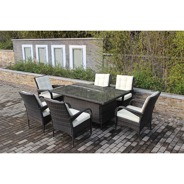 Red Barrel Studio® 6 - Person Rectangular Outdoor Dining Set with ...