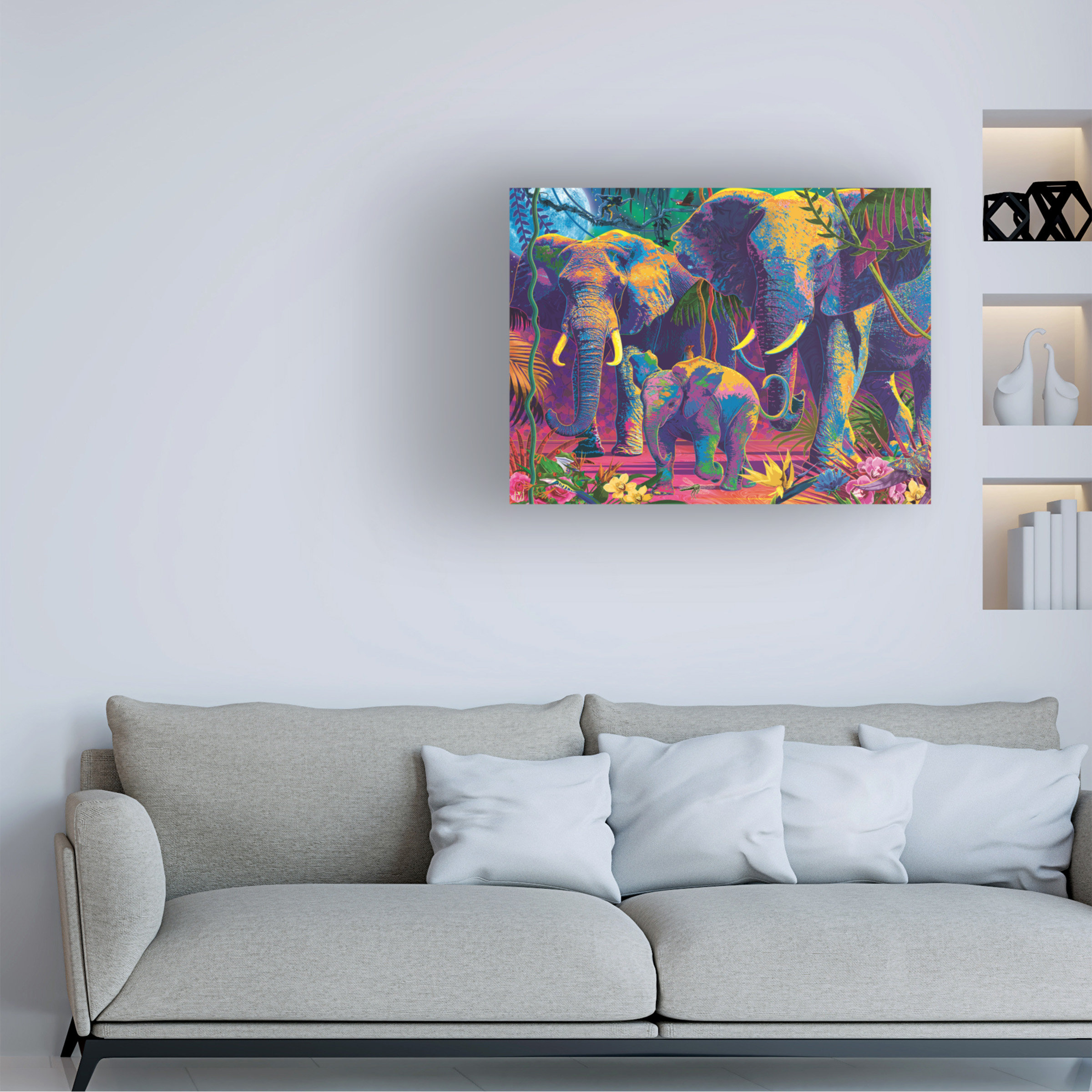 Ebern Designs Michael David Ward Elephant Walk 2 Canvas Art | Wayfair