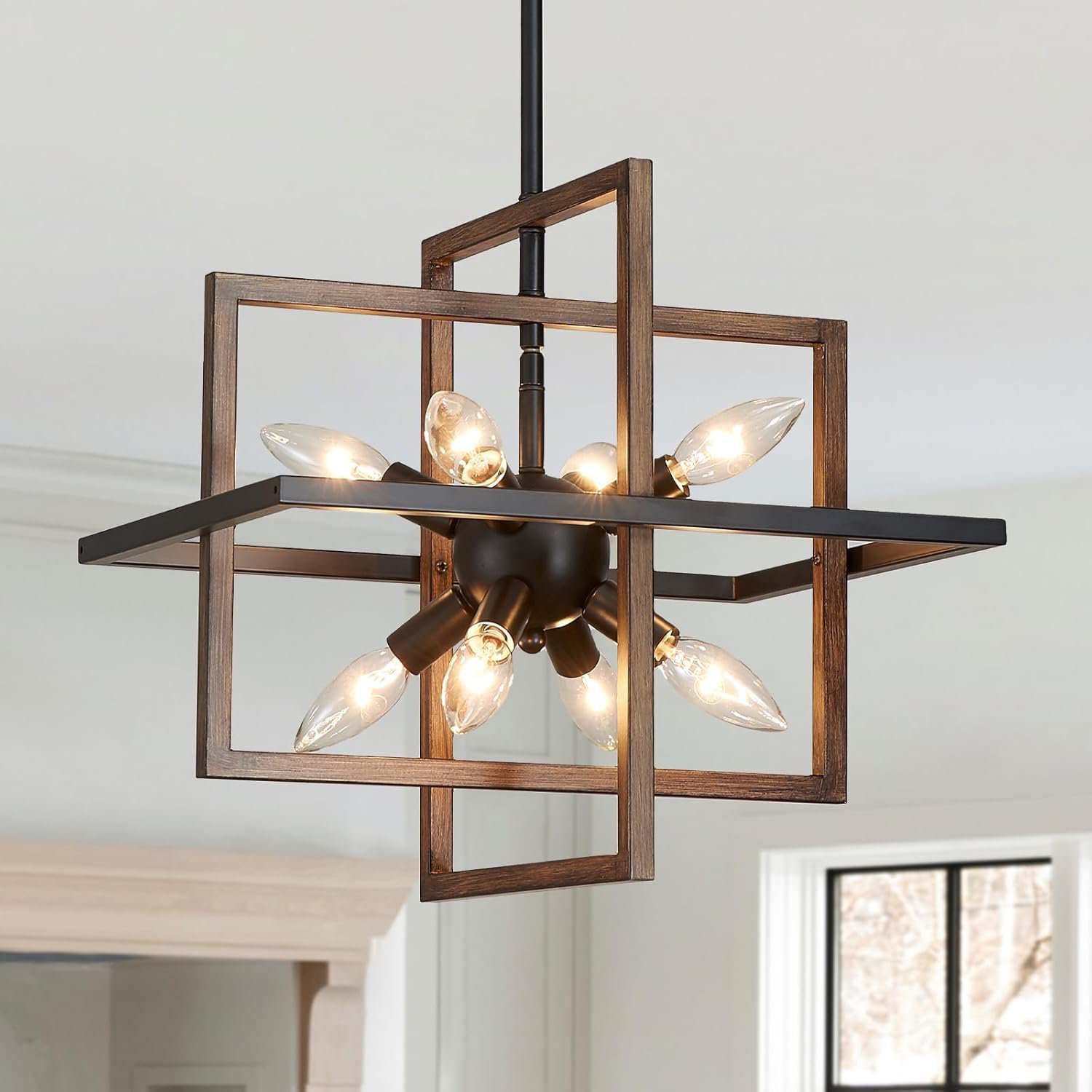 17 Stories Farmhouse Chandelier Ceiling Light Fixture, 8-Light ...