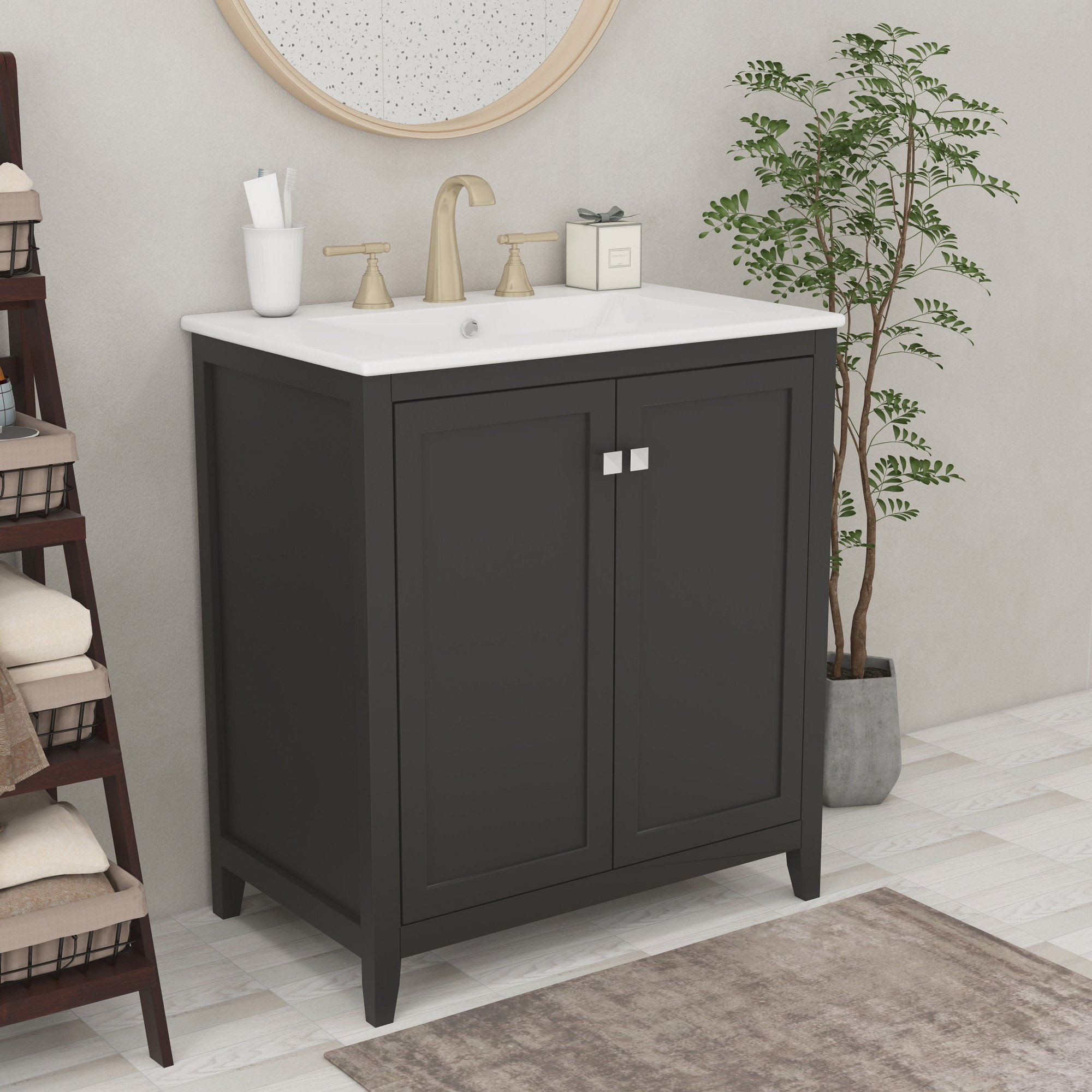Winston Porter Bathroom Vanity with Cabinet - Wayfair Canada