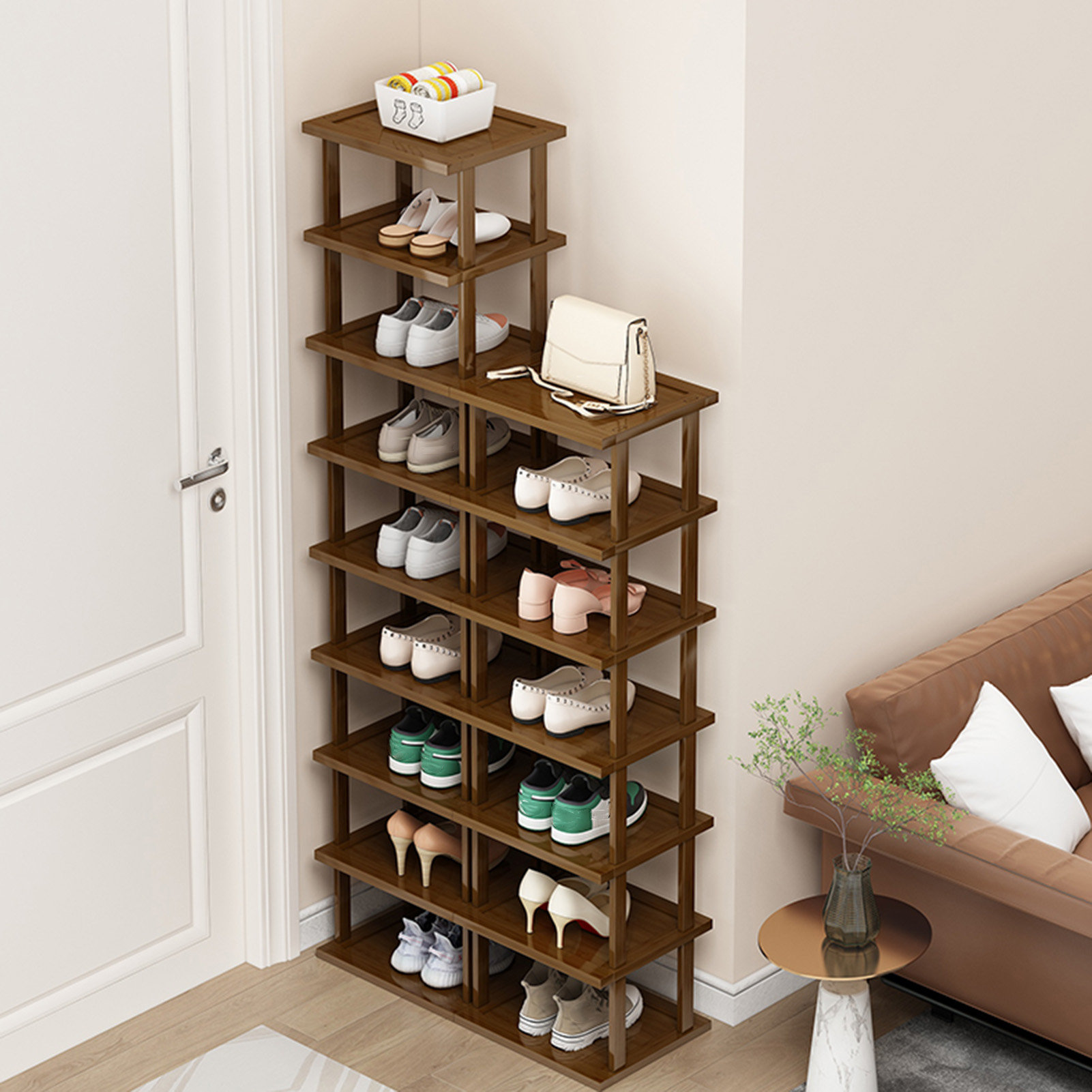 One Allium Way® Bamboo Entryway Shoe Rack 3/5/7 Tiers Heavy Duty Wooden ...