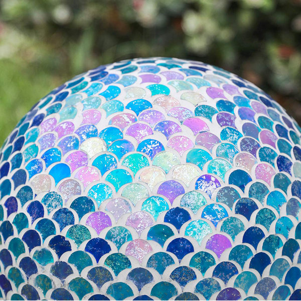 Arlmont & Co. Glass Gazing Ball,10 Inch Mosaic Colourful Globe ...