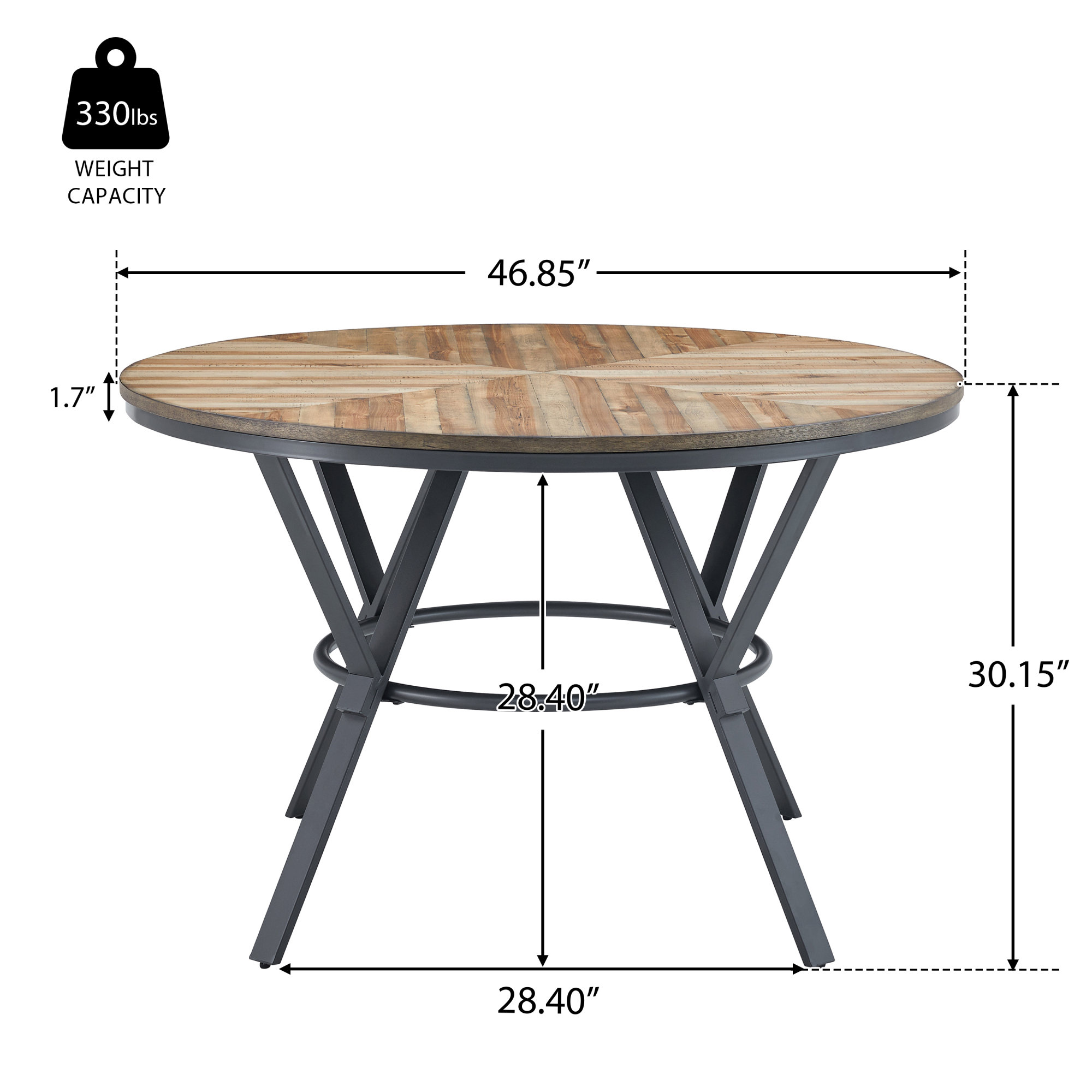 George Oliver Manthey 5-Piece Wood And Metal Round Dining Set | Wayfair