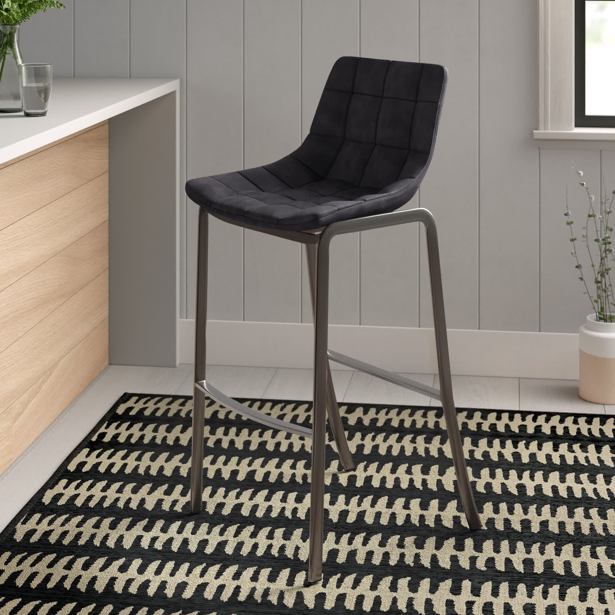 Latitude Run® Lavae Upholstered Counter Stool with Metal Frame | Wayfair