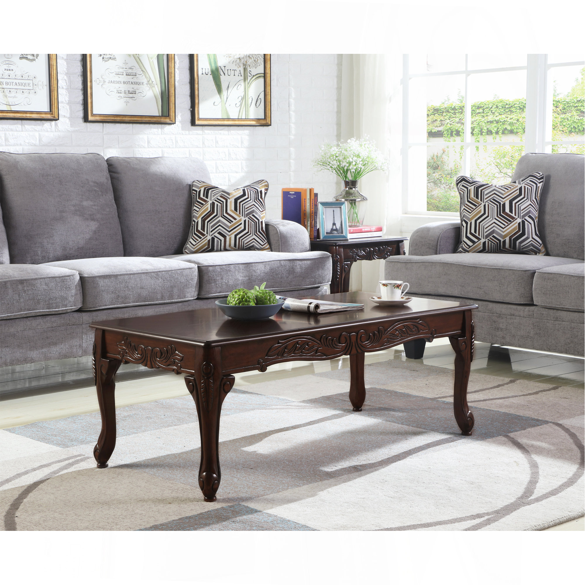 Astoria Grand Traditional Ornate Detailing Dark Cherry Finish Wood ...