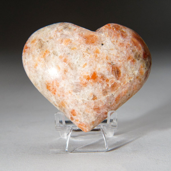 Astro Gallery of Gems Genuine Polished Sunstone Heart (114 Grams ...