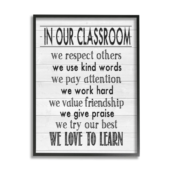 Stupell Industries " In Our Classroom Teacher Sign " by Lettered And ...