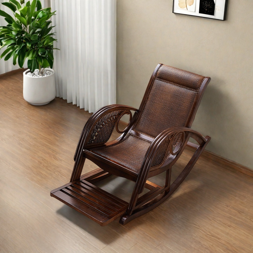 PPEDKS Comfortable solid wood rattan rocking chair - Wayfair Canada
