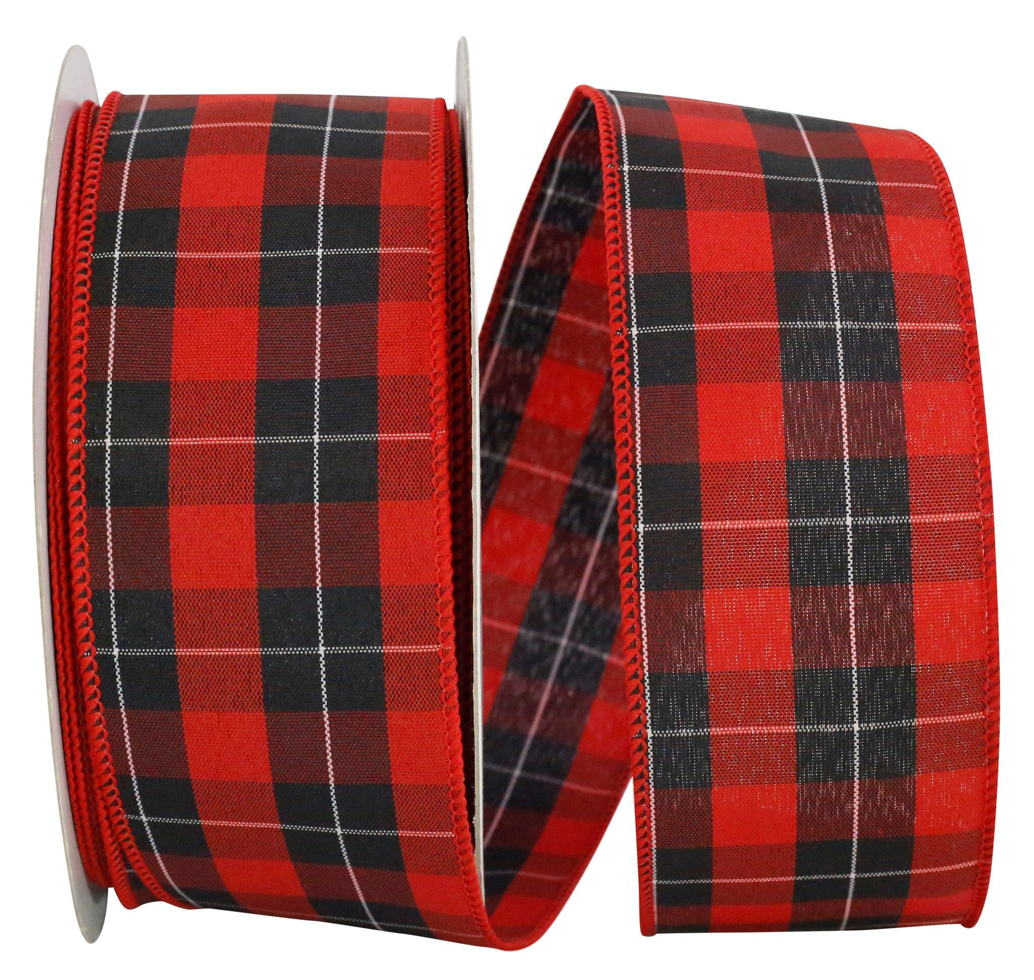MDR Trading Inc. 2.5"X50Yds Wired Mountain Buffalo Checked Ribbon | Wayfair