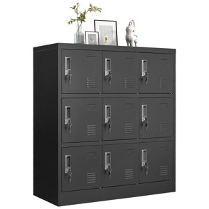 Inbox Zero 9 Door Locker, Employee Metal Locker Office Steel Gym Locker ...