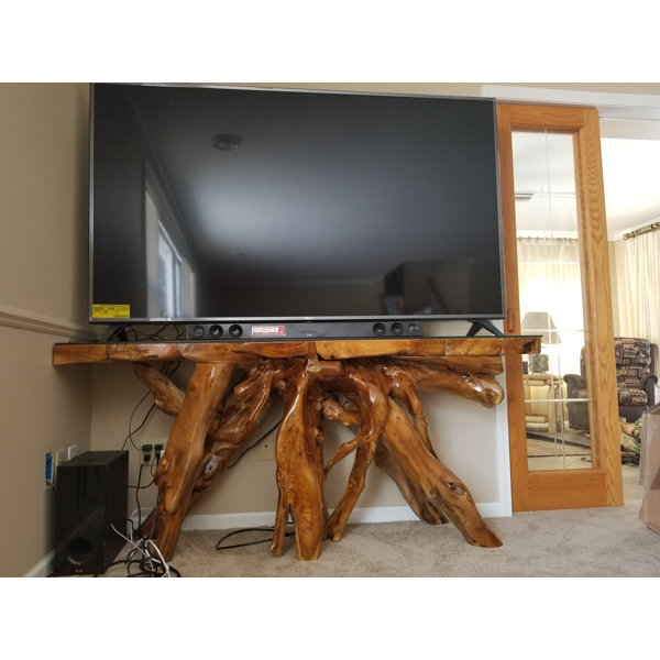 Union Rustic Bouvet 72'' Solid Teak Wood Root Console Table & Reviews ...