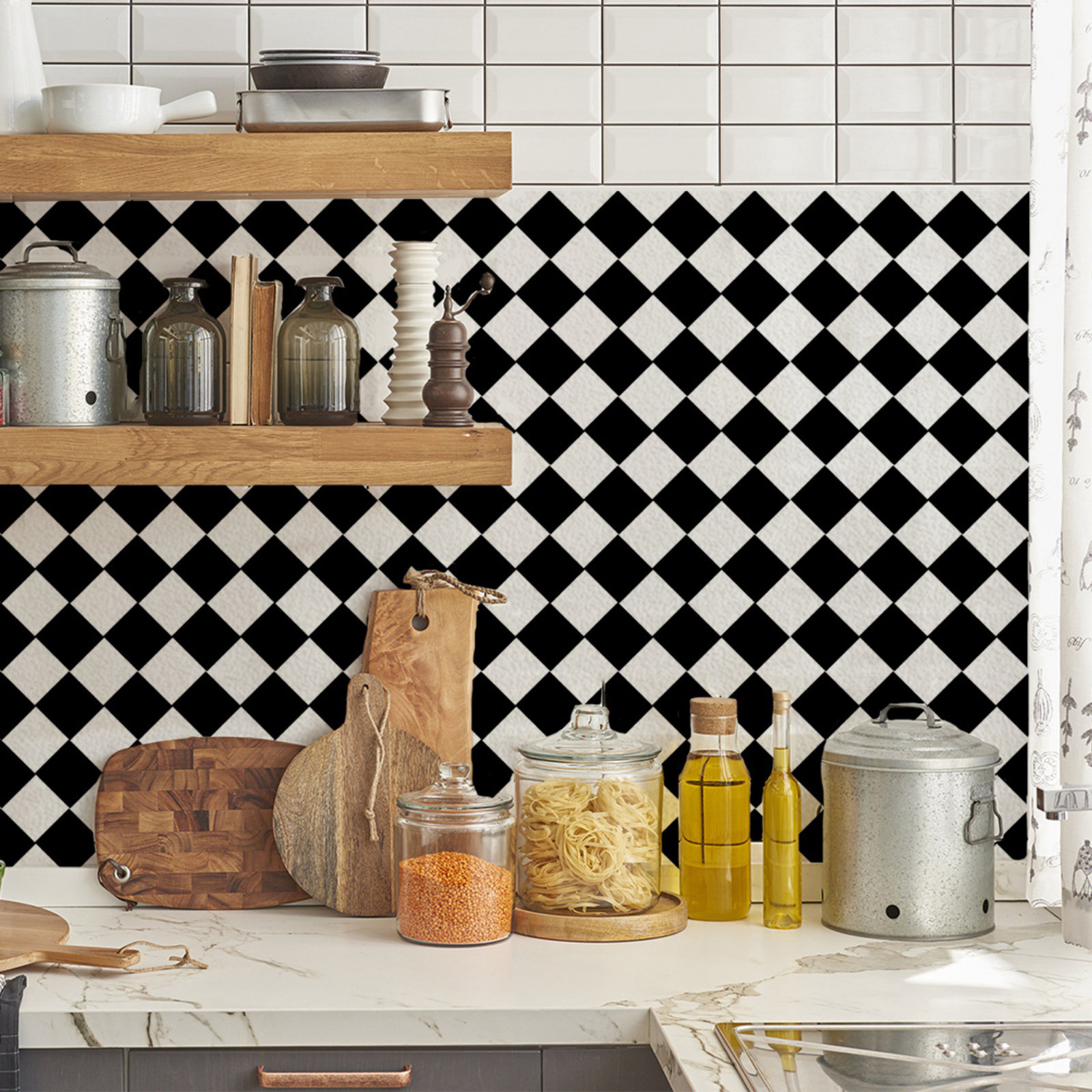 Hokku Designs Wall Sticky Backsplash Waterproof Removable Tile Sticker ...