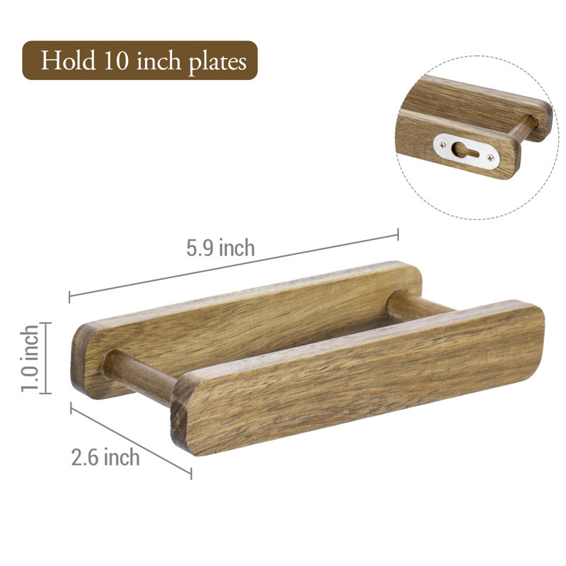 Latitude Run® 2 Piece Wall Acaia Wood Plate Holder Shelves | Wayfair