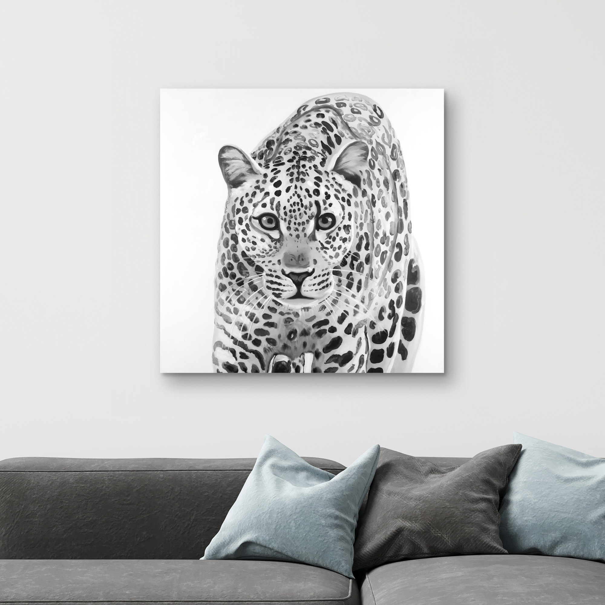 Begin Edition International Inc. Leopard ready to attack - 32"x32" art ...
