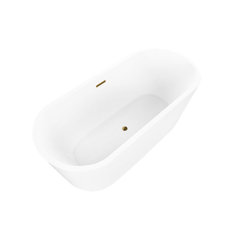 Vanity Art Iris 59" x 29.5" Freestanding Soaking Acrylic Bathtub ...