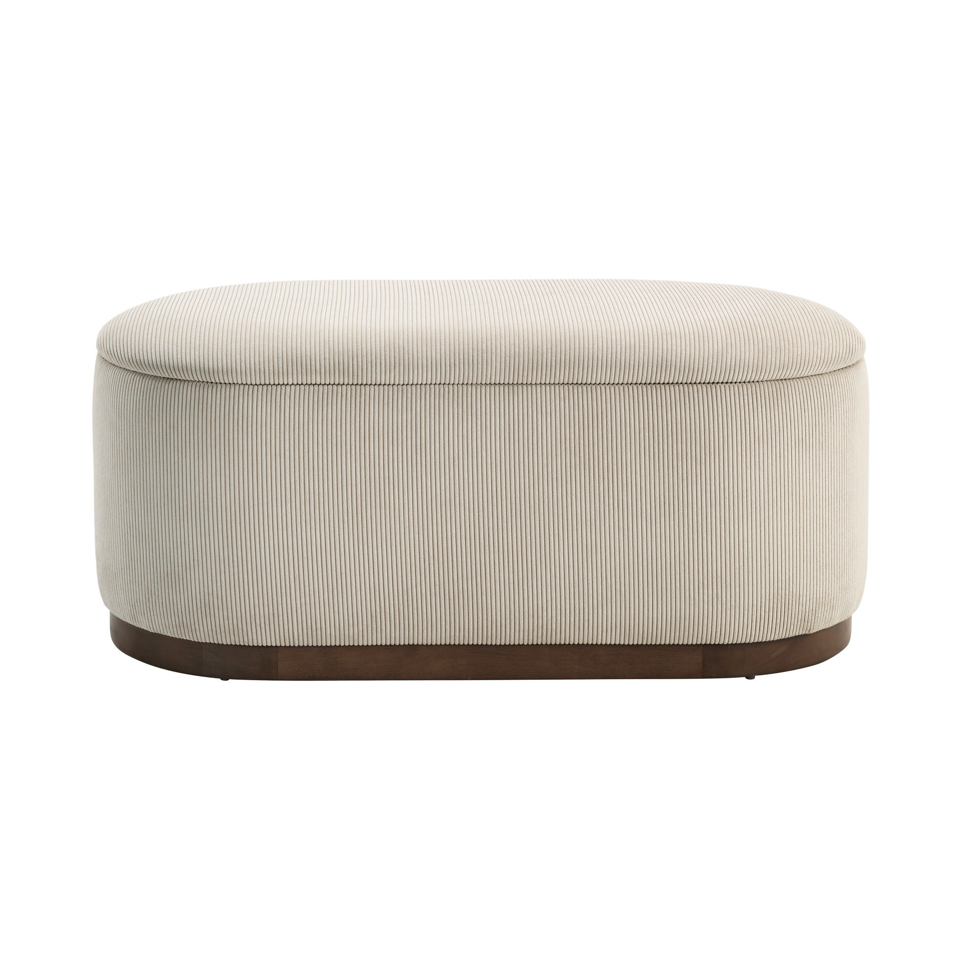 Latitude Run® Practical Gray Corduroy Lift Top Storage Bench With Ample ...