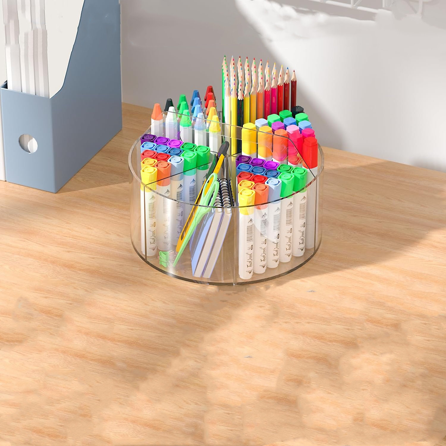 Rebrilliant Rotating Desk Organizer Rotating Pen Holder for Desk | Wayfair