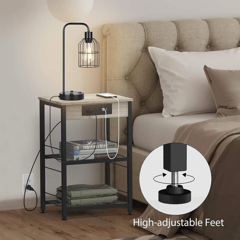 Hokku Designs Alluvia End Table with Storage and Built-In Outlets | Wayfair