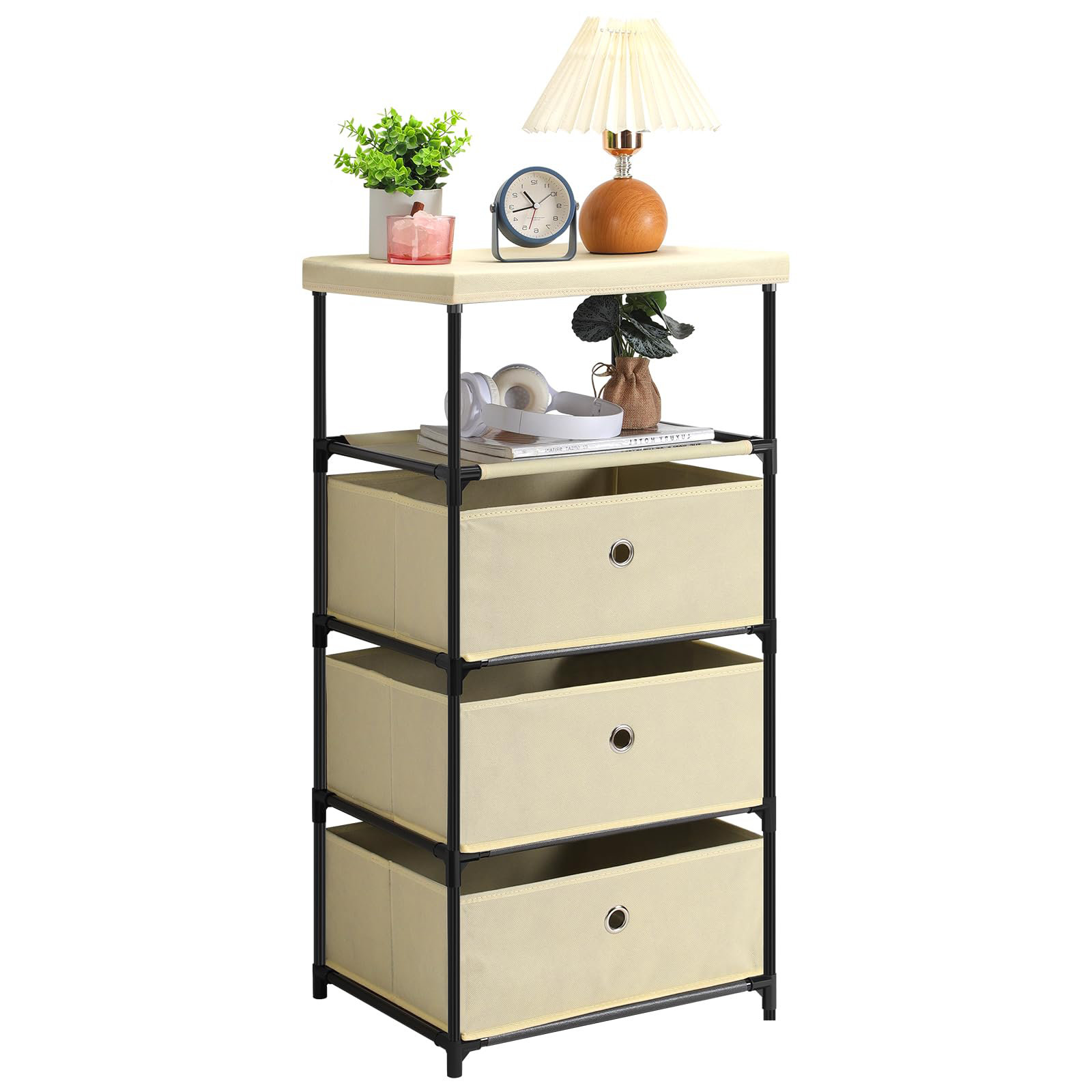 Rebrilliant Small Fabric Dressing Table And Chest Of Drawers With 3 ...