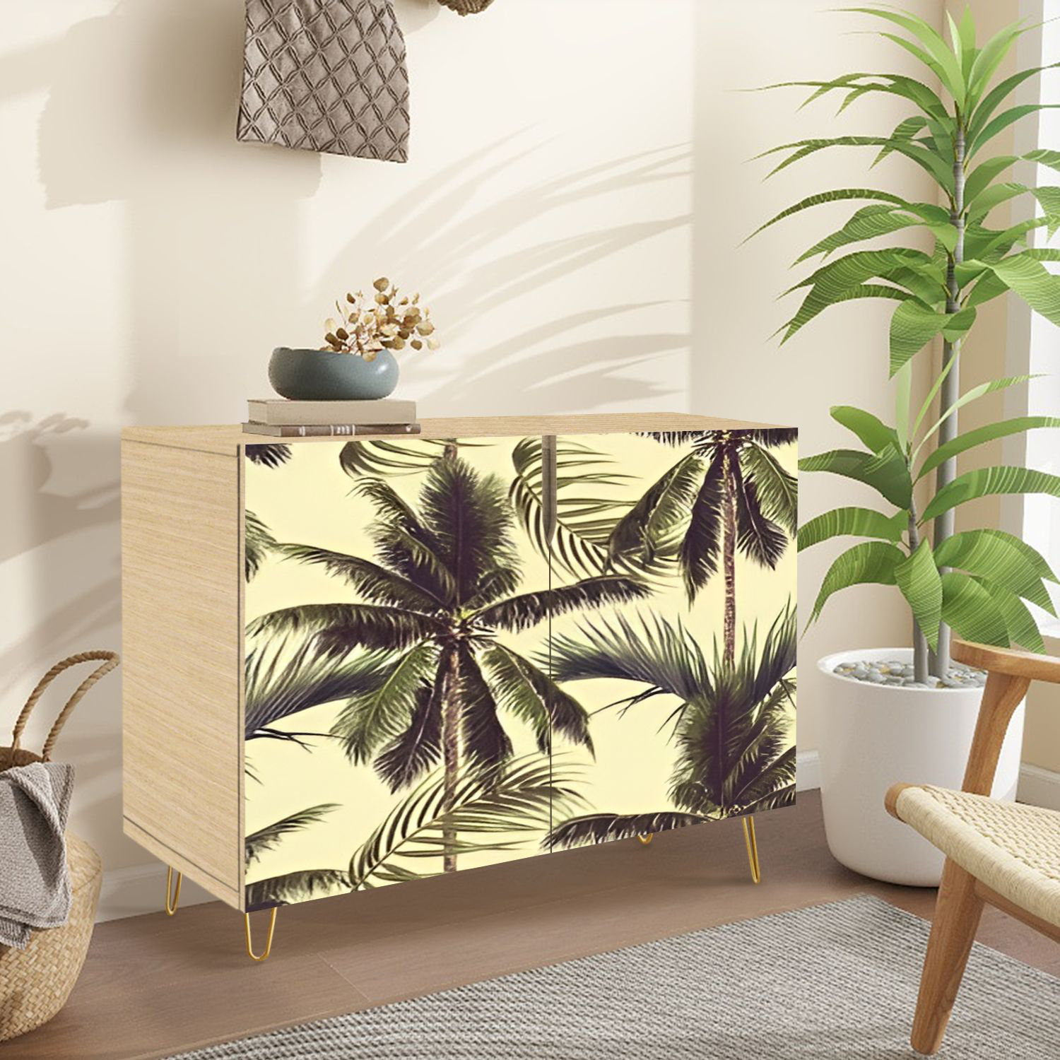 Dakota Fields Sideboard Buffet Cabinet with Storage Palm trees tropical ...