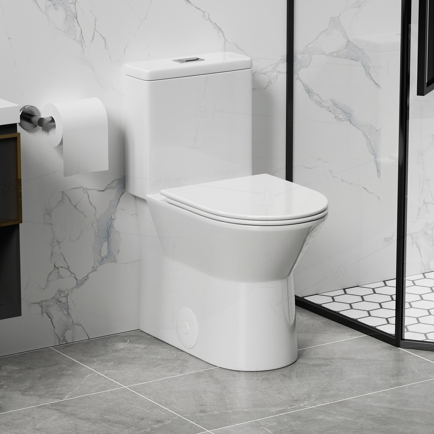 BURDOCK Advanced Dual-Flush Toilet with Comfort Seat and Efficient ...