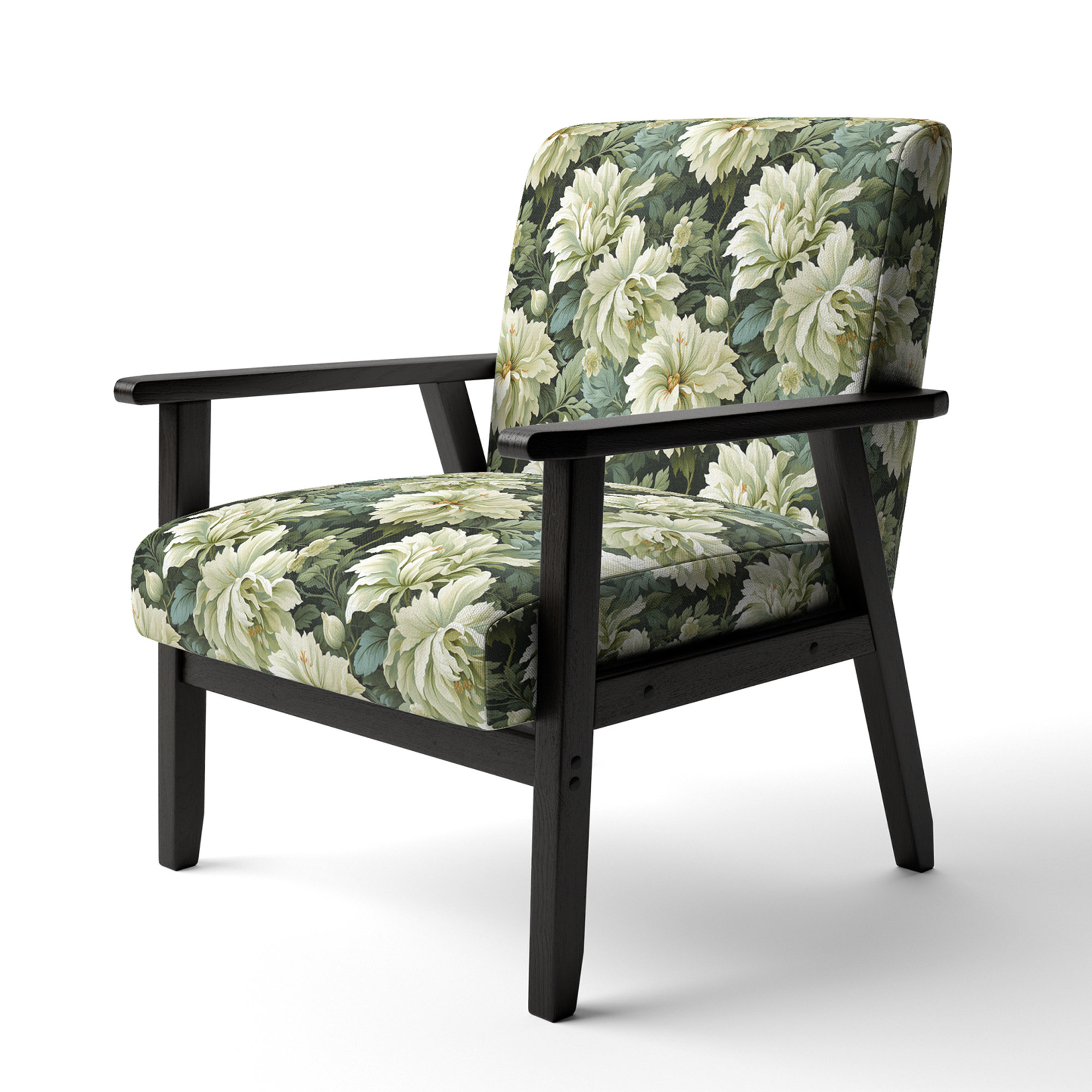 Red Barrel Studio® Green Damask Marigold Oasis - Upholstered Bohemian ...