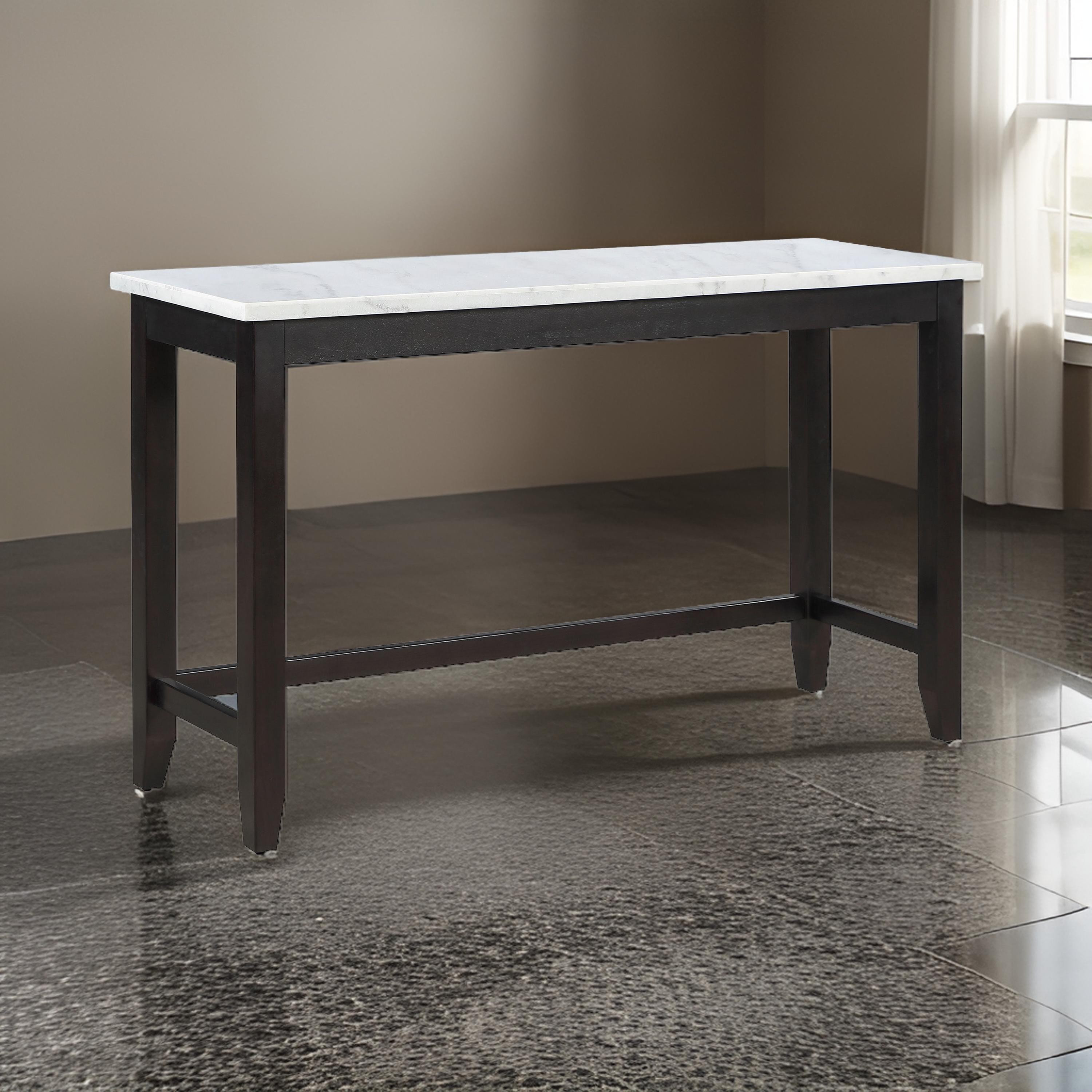 Wade Logan® Annavictoria Counter Height 60" Genuine Marble Dining Table ...